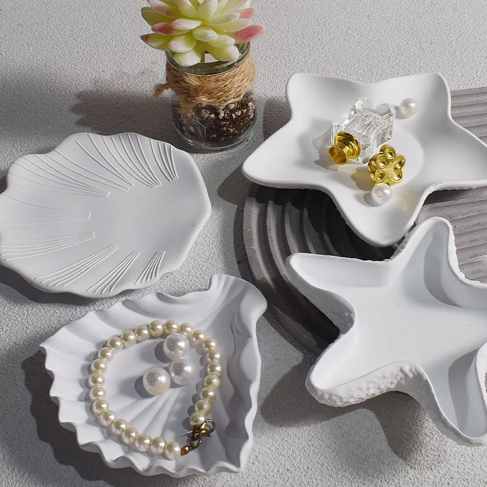 Starfish Shell Plate Silicone Mold Diy Plaster Cement Ocean Wind ...