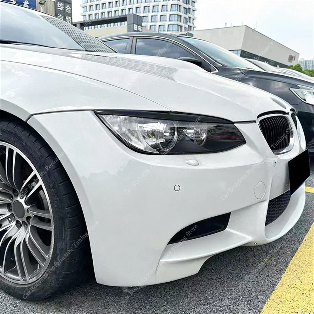 For-BMW-E90-E92-E93-2Pcs-ABS-Gloss-Headlight-Evil-Eyebrows-Eyelids-3 ...