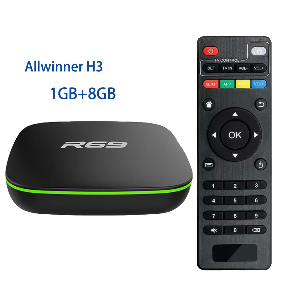 R69 conjunto caixa superior quanzhi h3 android 7.1 4k rede hd tv box 2gb + 16gb tvbox ...