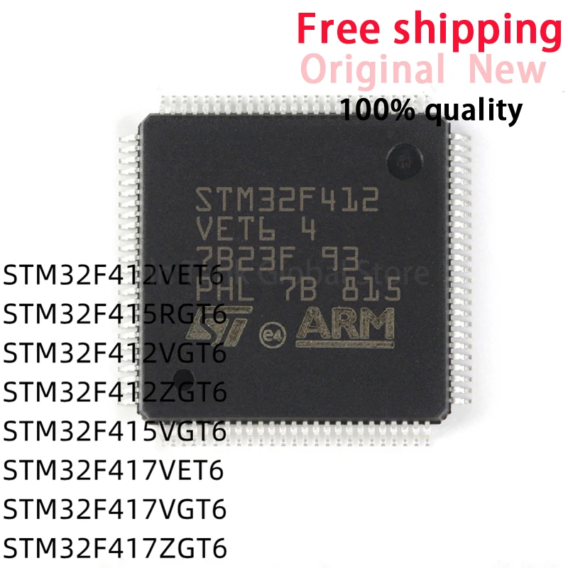 1piece 100 New Stm32f412vet6 Stm32f412vgt6 Stm32f412zgt6 Stm32f415rgt6 Stm32f415vgt6