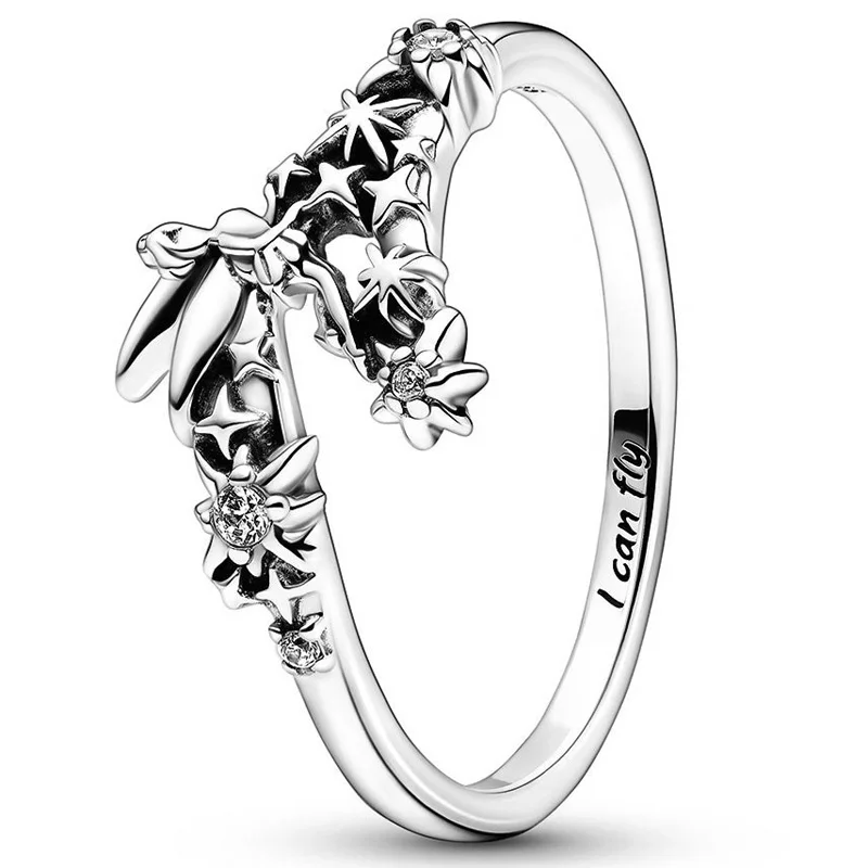 Anillo de Plata de Ley 925 auténtica para mujer, sortija brillante con ...