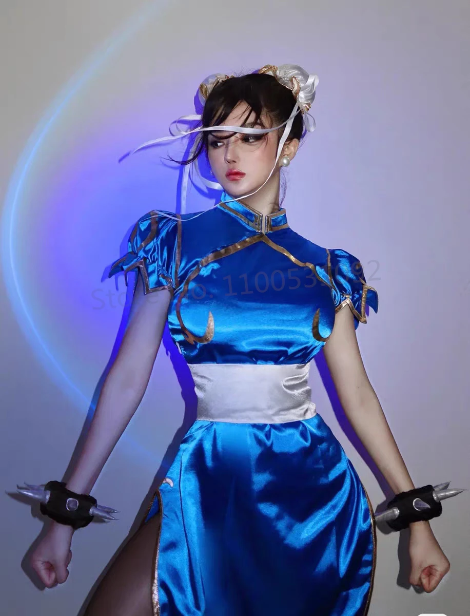 Chun Li Cosplay Cheongsam Games Halloween Party Costumes Dress Women ...