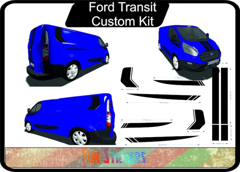 Ford transit kit corpo personalizado strippe frente traseira esquerda ...
