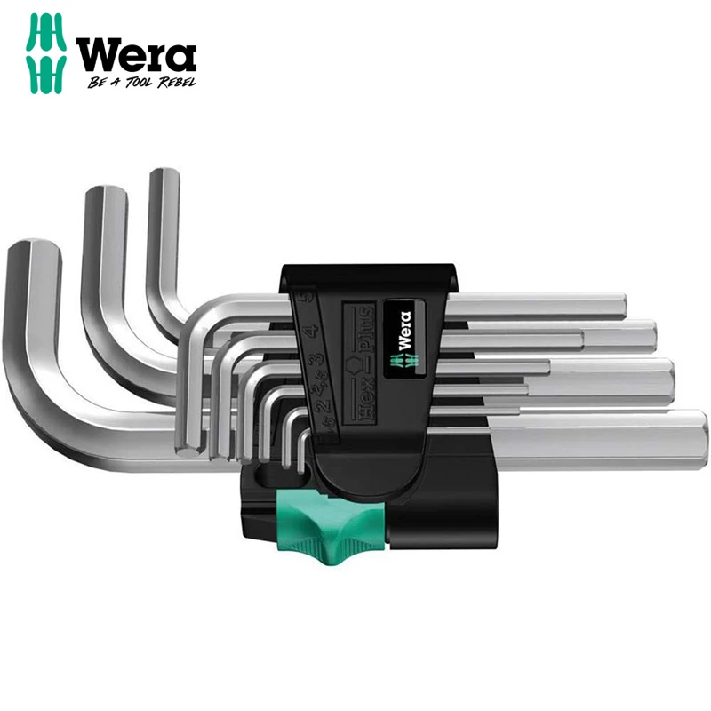 WERA 05021406001 950/9 SM N HEX Key Set Short Shank Hexagonal L Shaped ...