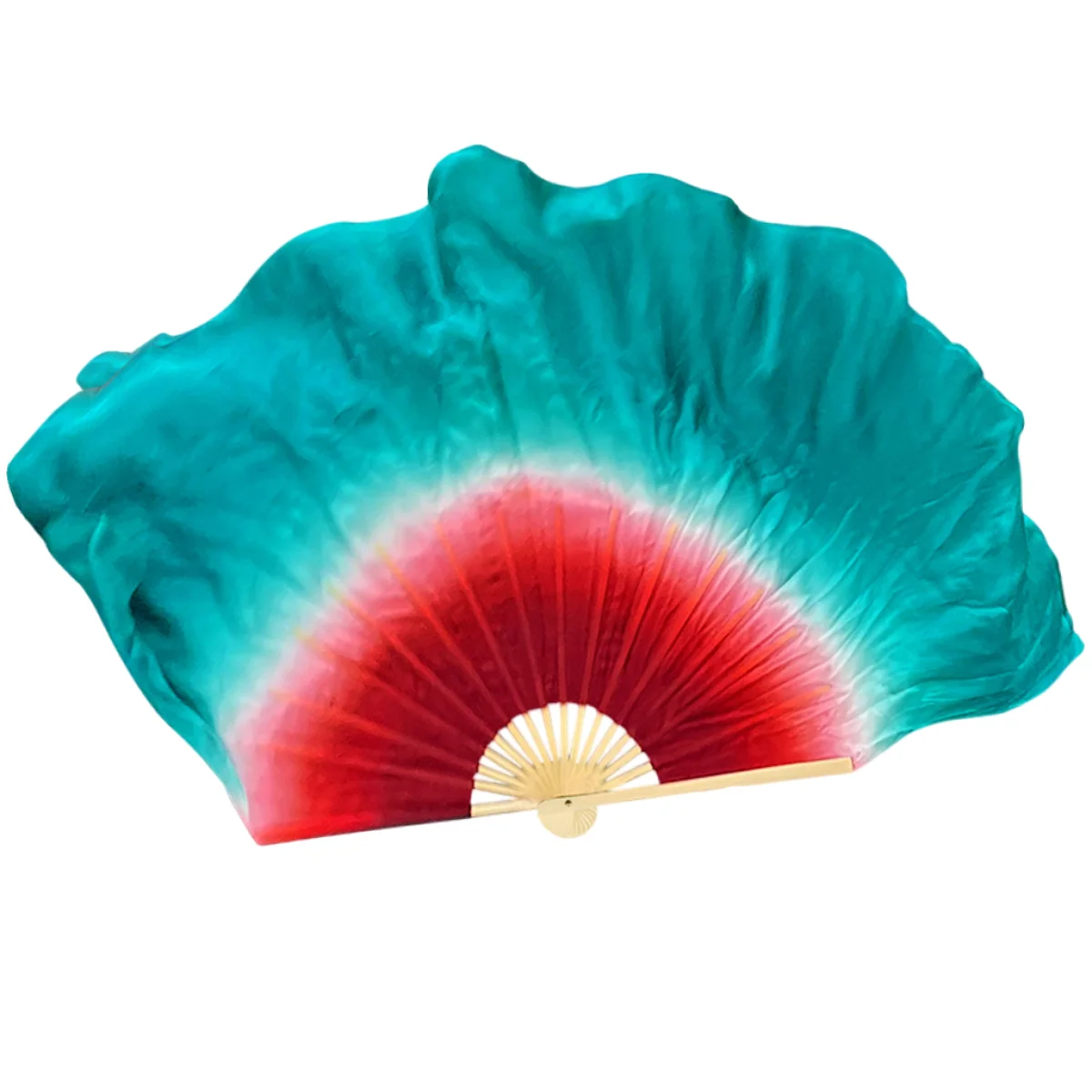 Customized 86cm Dance Fan Veil Pair 2pcs Circle Real Silk Dancer ...