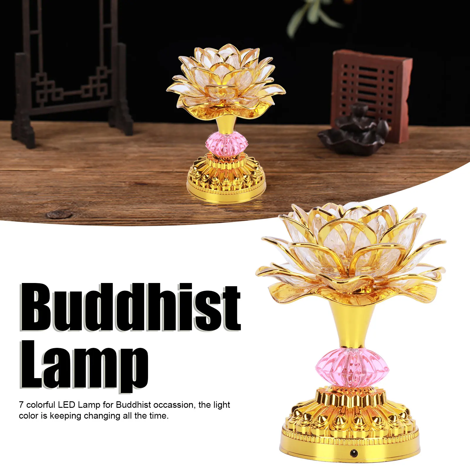 Buddha-Light-Buddhist-Lamp-LED-Buddhist-Lamp-7-Color-Changing-Temple ...