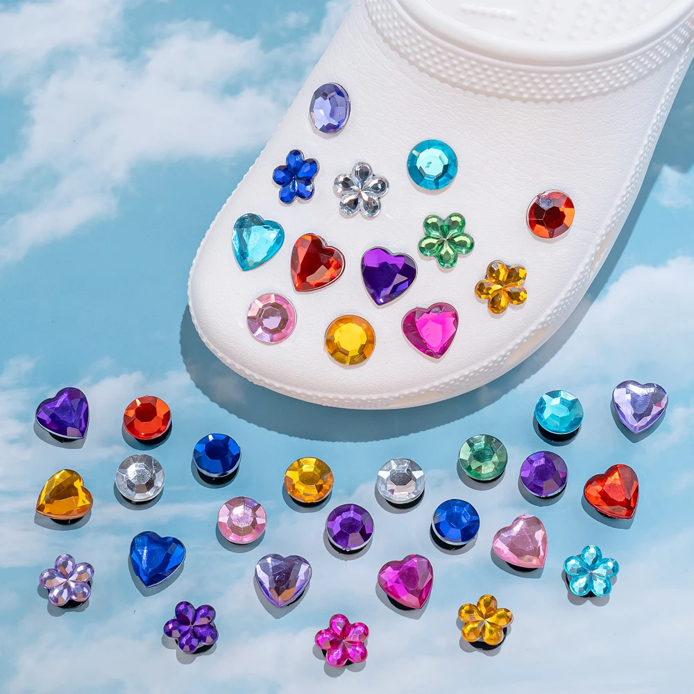 1PCS-Bling-Crystal-PVC-Croc-Charms-Flower-Heart-Shaped-Gem-DIY-Croc ...