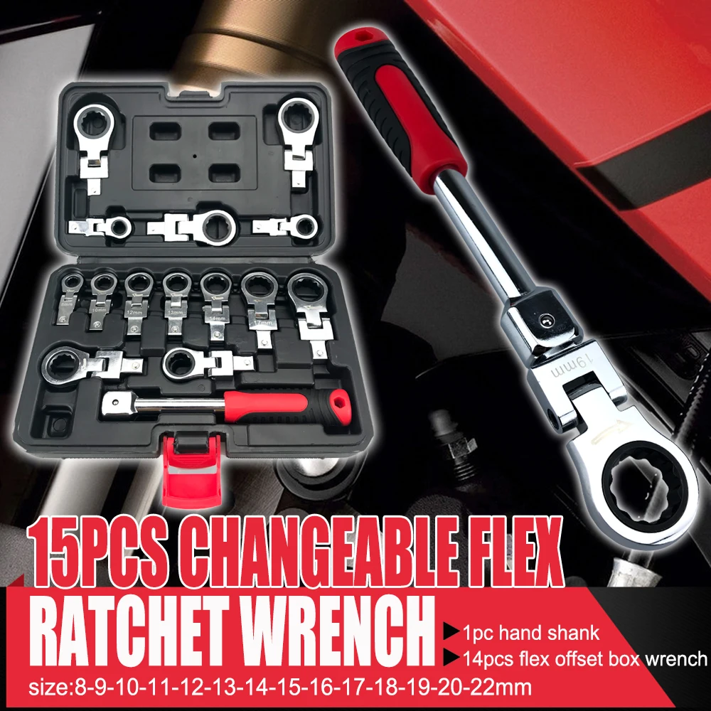 15-Pcs-Set-Ratchet-Wrench-Shaking-Spanner-Head-Interchangeable ...
