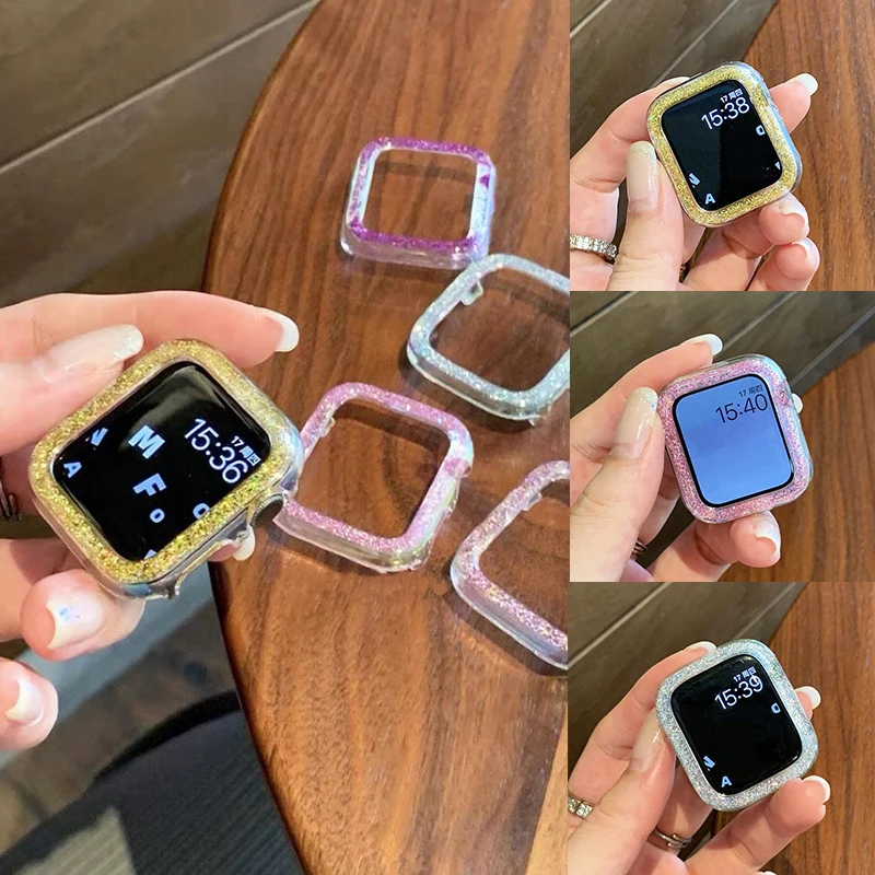 Glitter-Clear-Protective-Cover-for-Apple-Watch-Case-49mm-45mm-41mm-44mm ...
