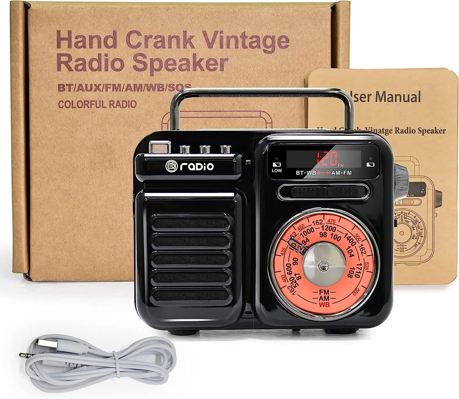 Emergency-Weather-Radio-Retro-Style-Portable-Radio-with-5-0-Bluetooth ...