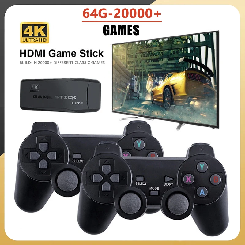 Video-Game-Stick-Lite-4K-HDMI-Video-Game-Console-64GB-Double-Wireless ...