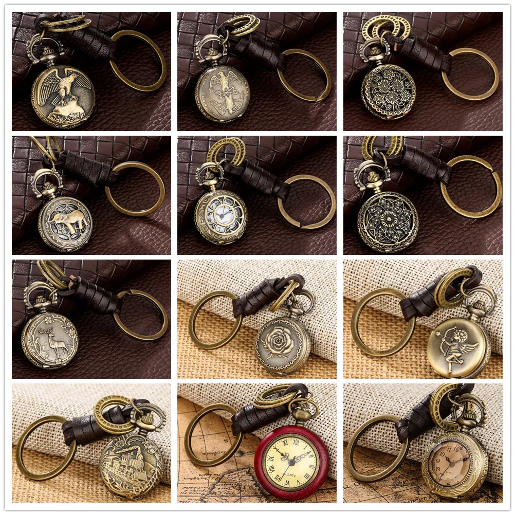 Vintage Tiny Lovely Quartz Pocket Watch Keychain Kids Men Women New ...