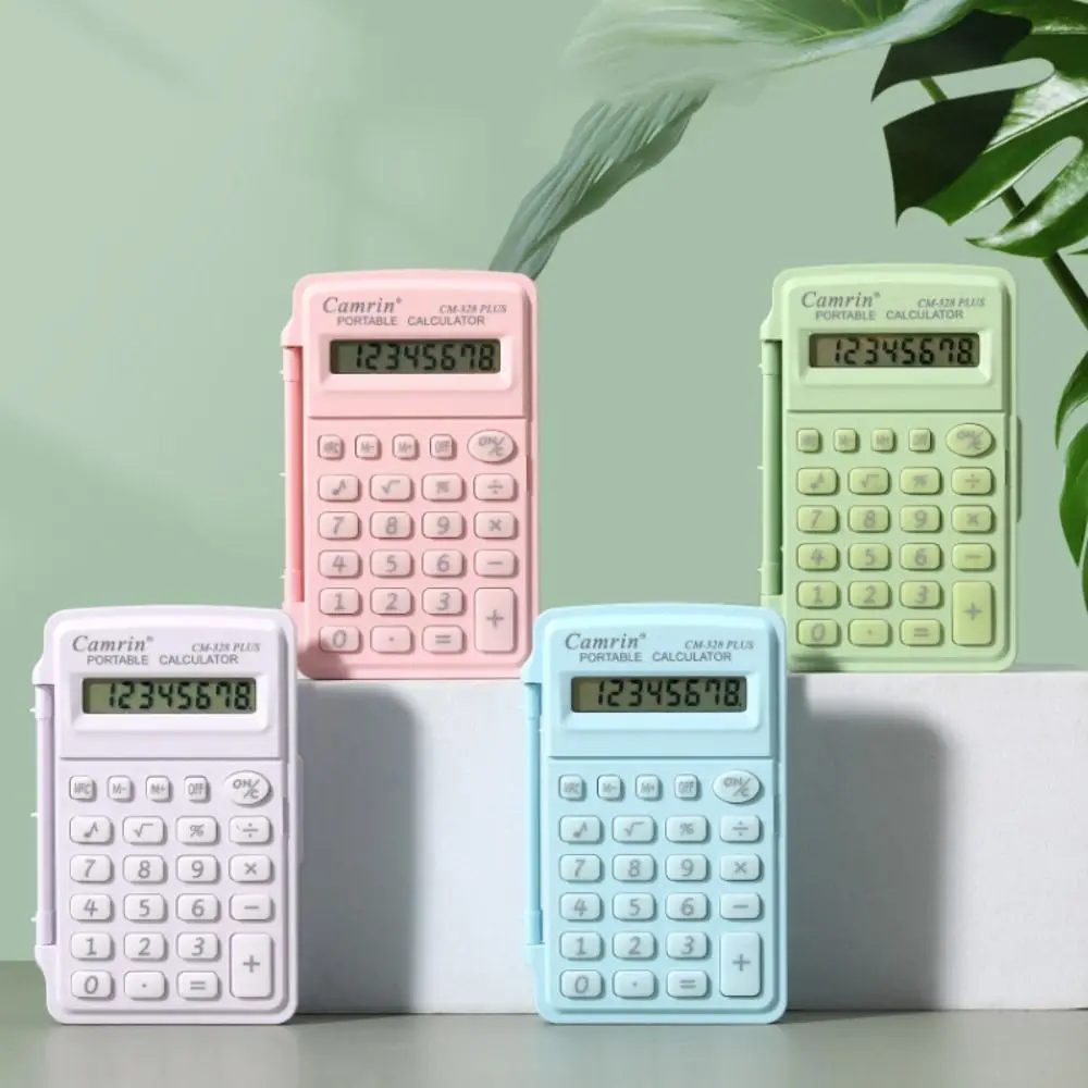 8-Digits-Mini-Flip-Calculator-New-Candy-Color-Silicone-Button-School ...