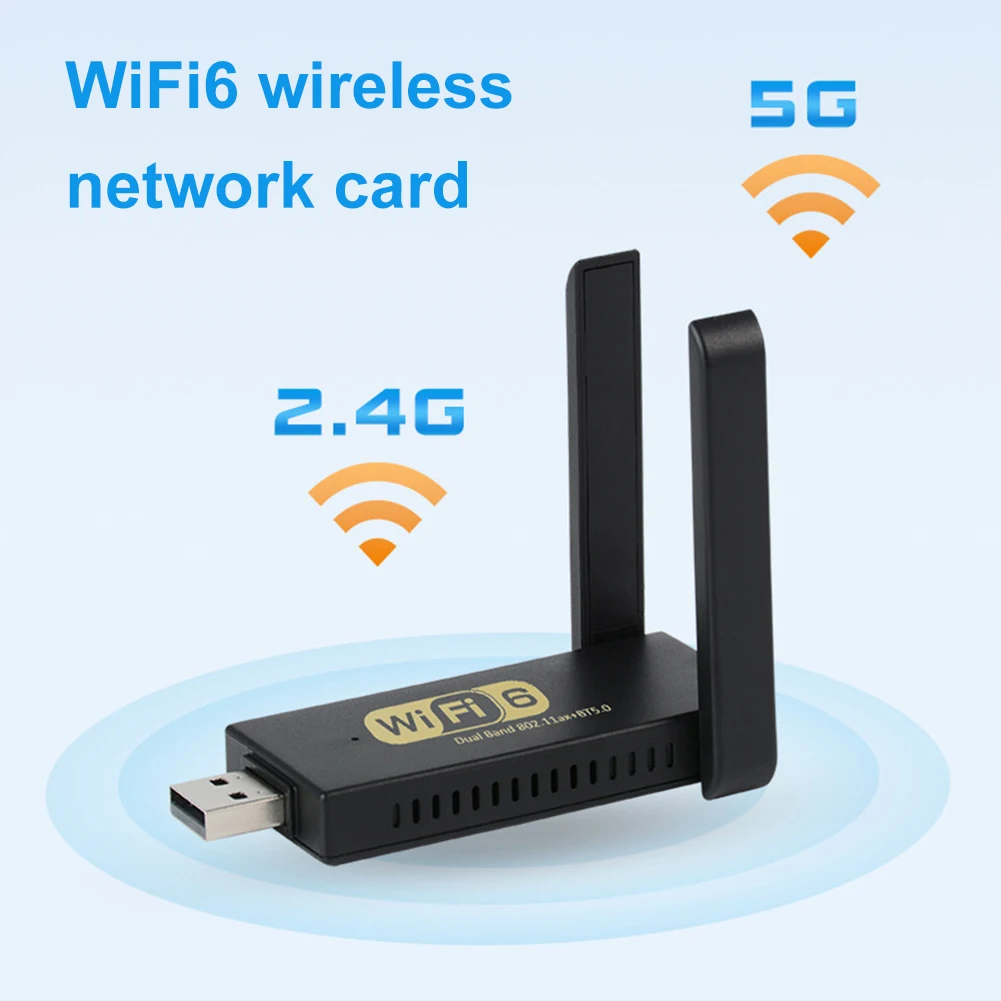 1200Mbps WiFi 6 USB Adapter Wireless Network Card BT 5.0 WiFi6 Dongle USB LAN Ethernet Dual Band ...