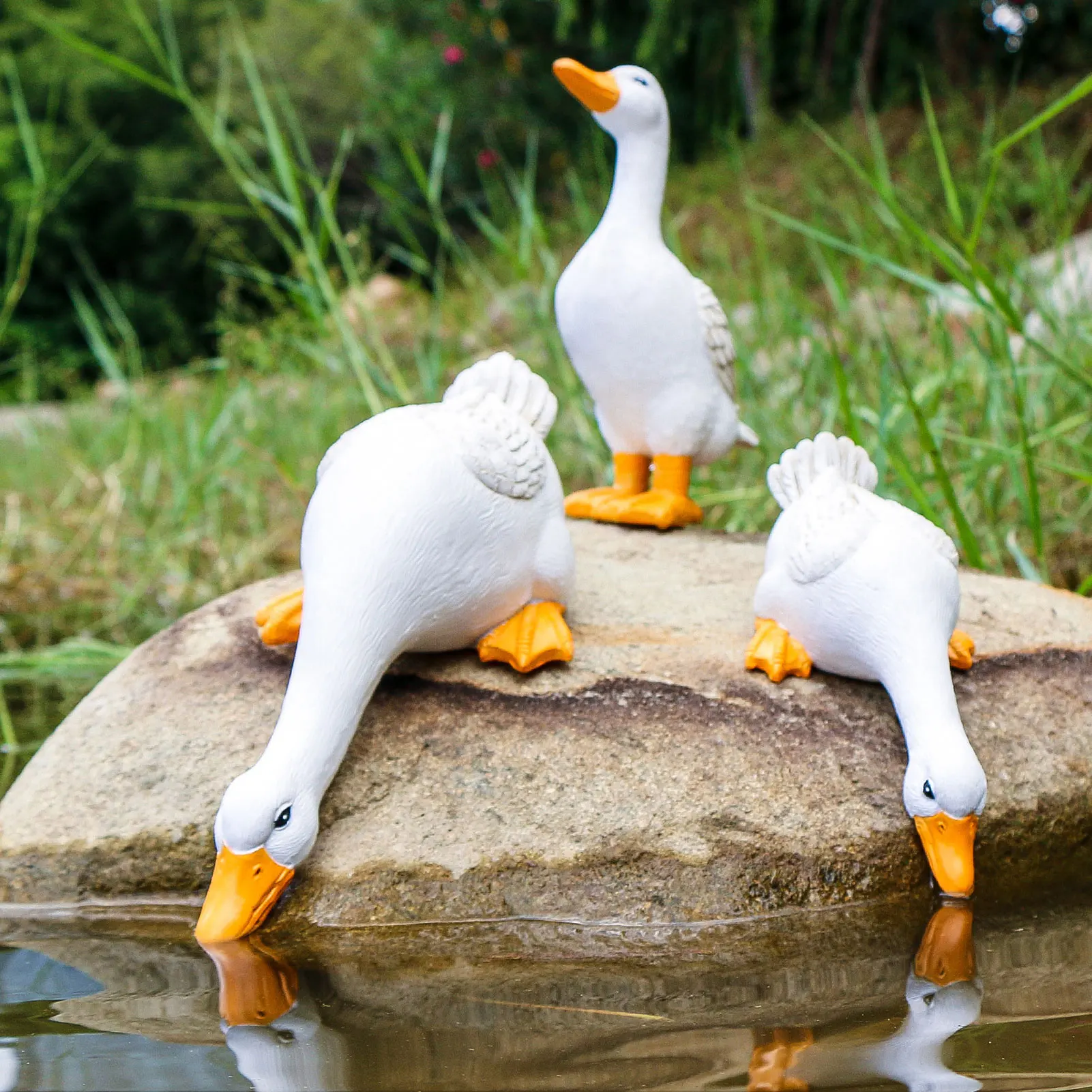 Resin-Duck-Figurines-Miniature-Fairy-Garden-Decoration-Outdoor-Statue ...