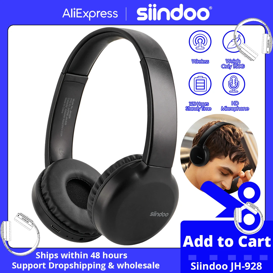 Siindoo-Newest-JH-928-Wireless-Bluetooth-Headphones-Stereo-Music ...