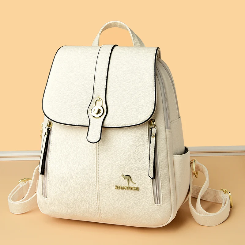 New-Women-High-Quality-Leather-Backpacks-Female-Fashion-Shoulder-Bag ...