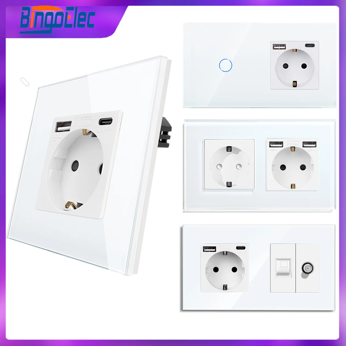 Bingoelec-EU-Wall-Socket-Touch-Sensor-Switch-Light-Switches-Power ...