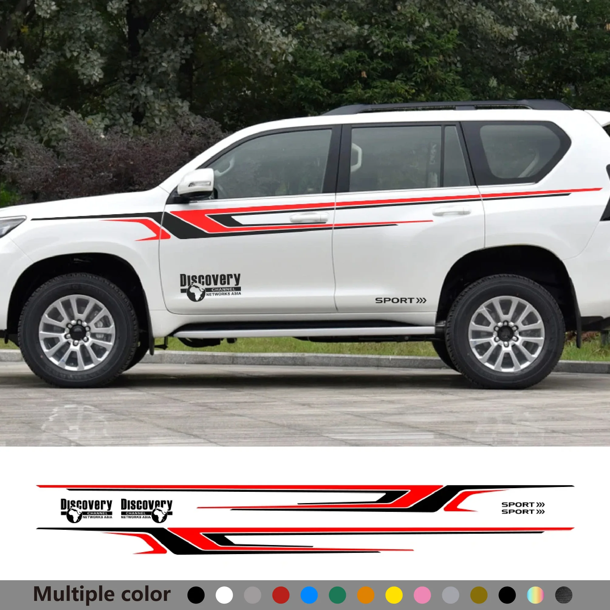 2PCS-Sport-Car-Door-Waist-Lines-Stripes-Vinyl-Decal-For-Toyota-Prado ...