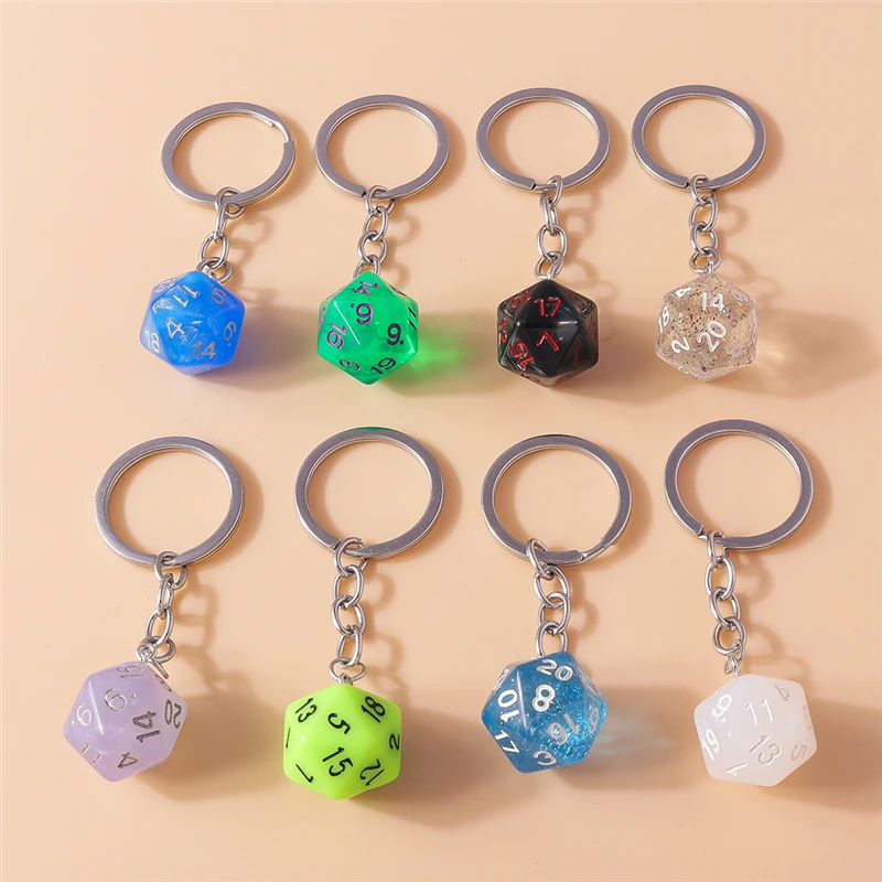 Cute-Keychains-Resin-Colorful-Dice-Charms-Keyrings-Souvenir-Gift-for ...