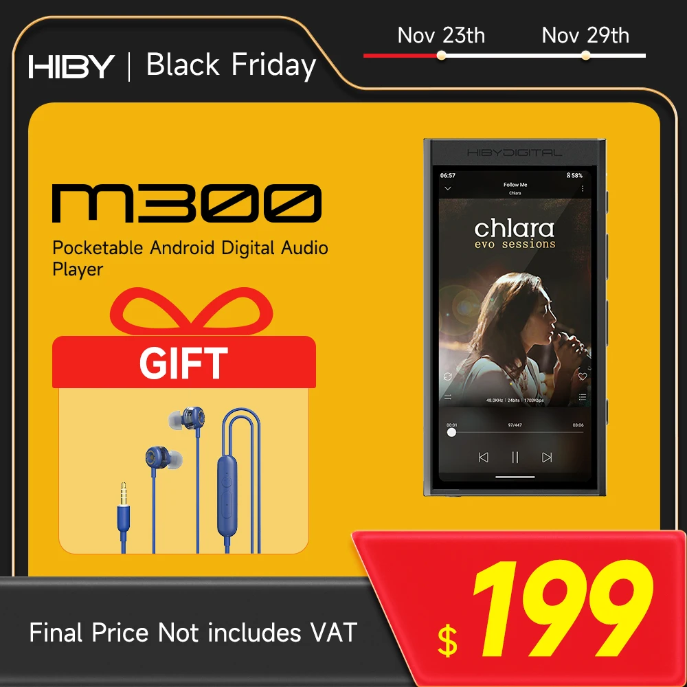 HiBy-Digital-M300-Android-13-Music-Player-MP3-HiFi-Audio-Bluetooth-WiFi ...