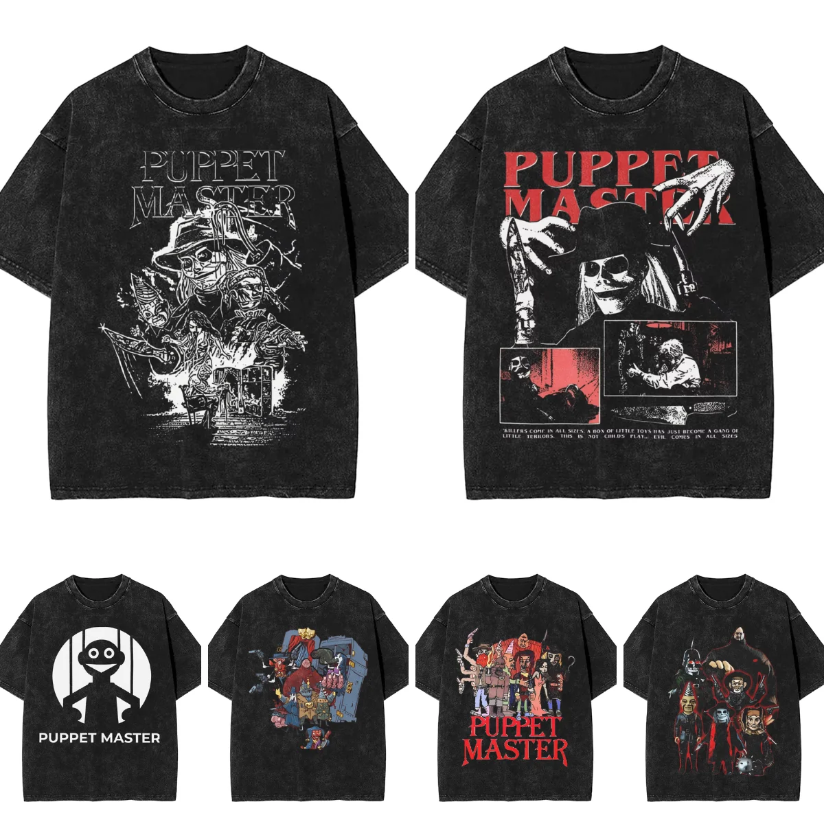 Puppet Master T-Shirts Men Horror Movie Novelty Cotton Tees Round Neck ...