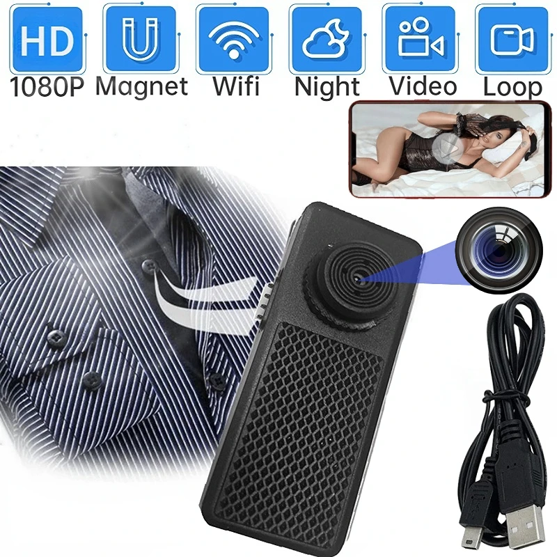 Mini caméra de corps Portable sans fil avec bouton WIFI, enregistrement en boucle Secret ...
