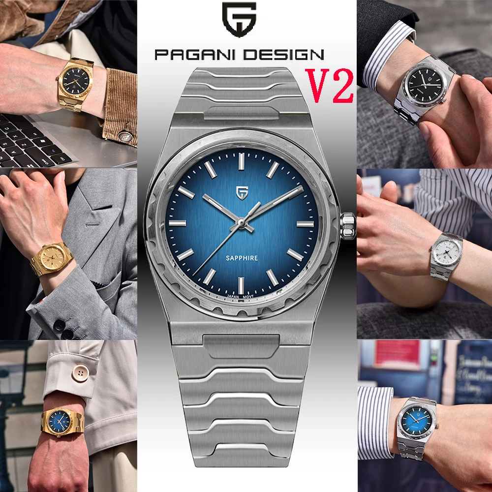 PAGANI DESIGN 2026 New VJ21 37MM men quartz watch V2 sapphire stainless ...