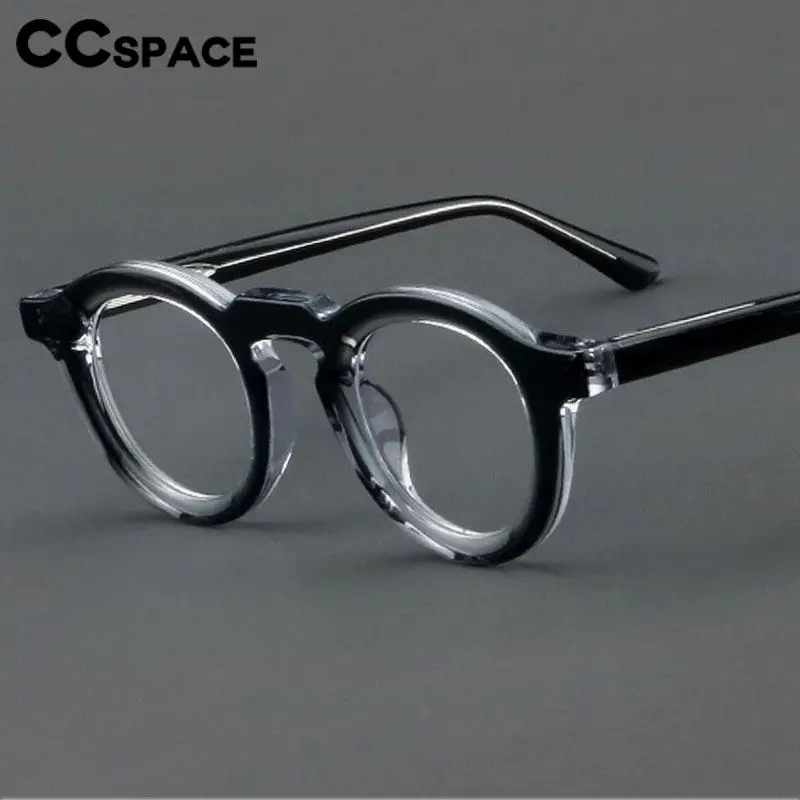57431-Thick-Acetate-Optical-Spectacles-Frame-Vintage-Round-Transparent ...