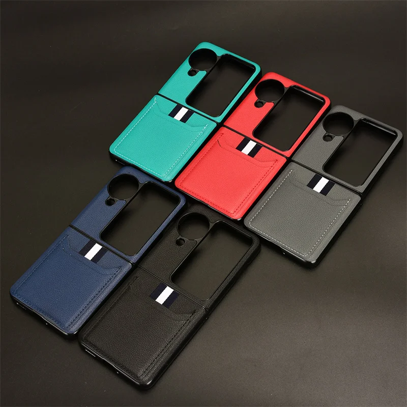 For-OPPO-Find-N3Flip-5G-Anti-Shock-Card-Holder-Leather-Phone-Case-for ...