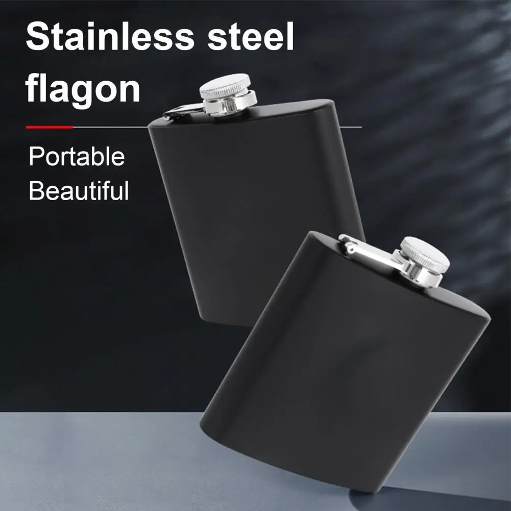 Hot-Sale-6-Oz-Stainless-Steel-Hip-Flask-Black-Matt-Liquor-Whisky-Flagon ...
