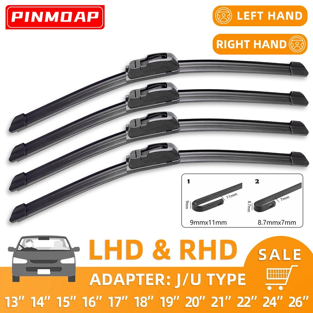 Left Rudder Car Windshield Wiper Blades U-type Universal Soft Rubber ...