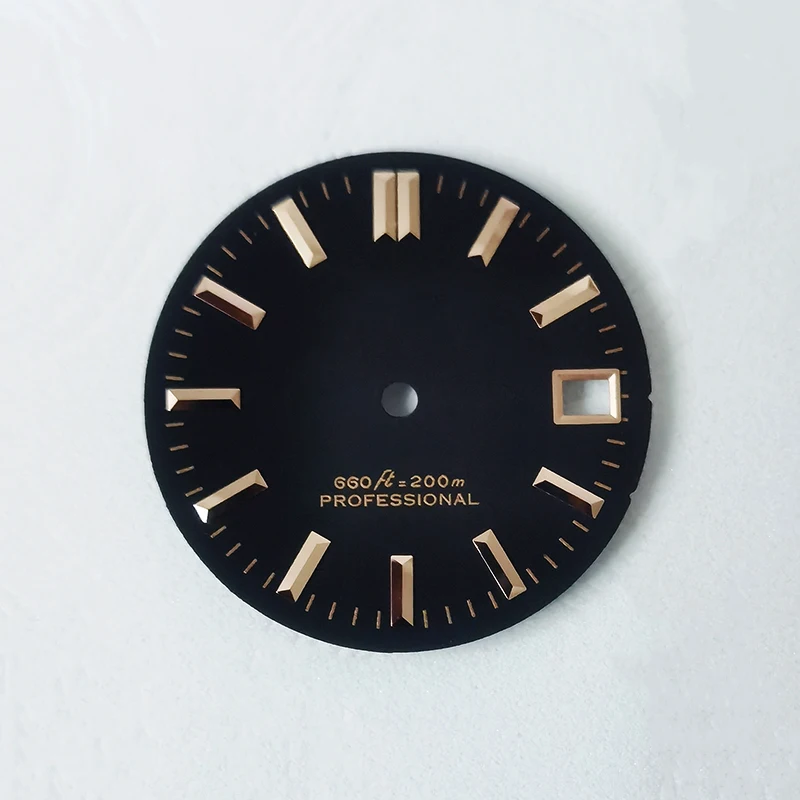 Esfera de reloj negra mate modificada para Skx007 Ssa347 341 Nh35 Nh36 ...