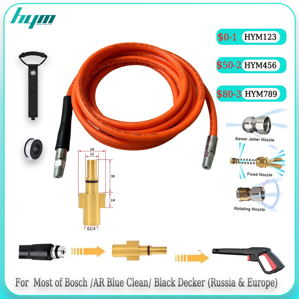 2-30M-Sewer-Drain-Water-Cleaning-Hose-Cleaner-Pipe-Blockage-Jetting ...