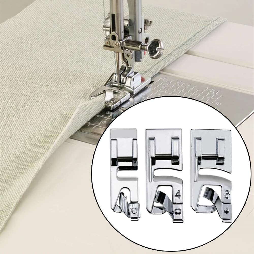 3mm, 4mm 6mm Narrow Rolled Hem Presser Foot Set for Sewing Machine ...