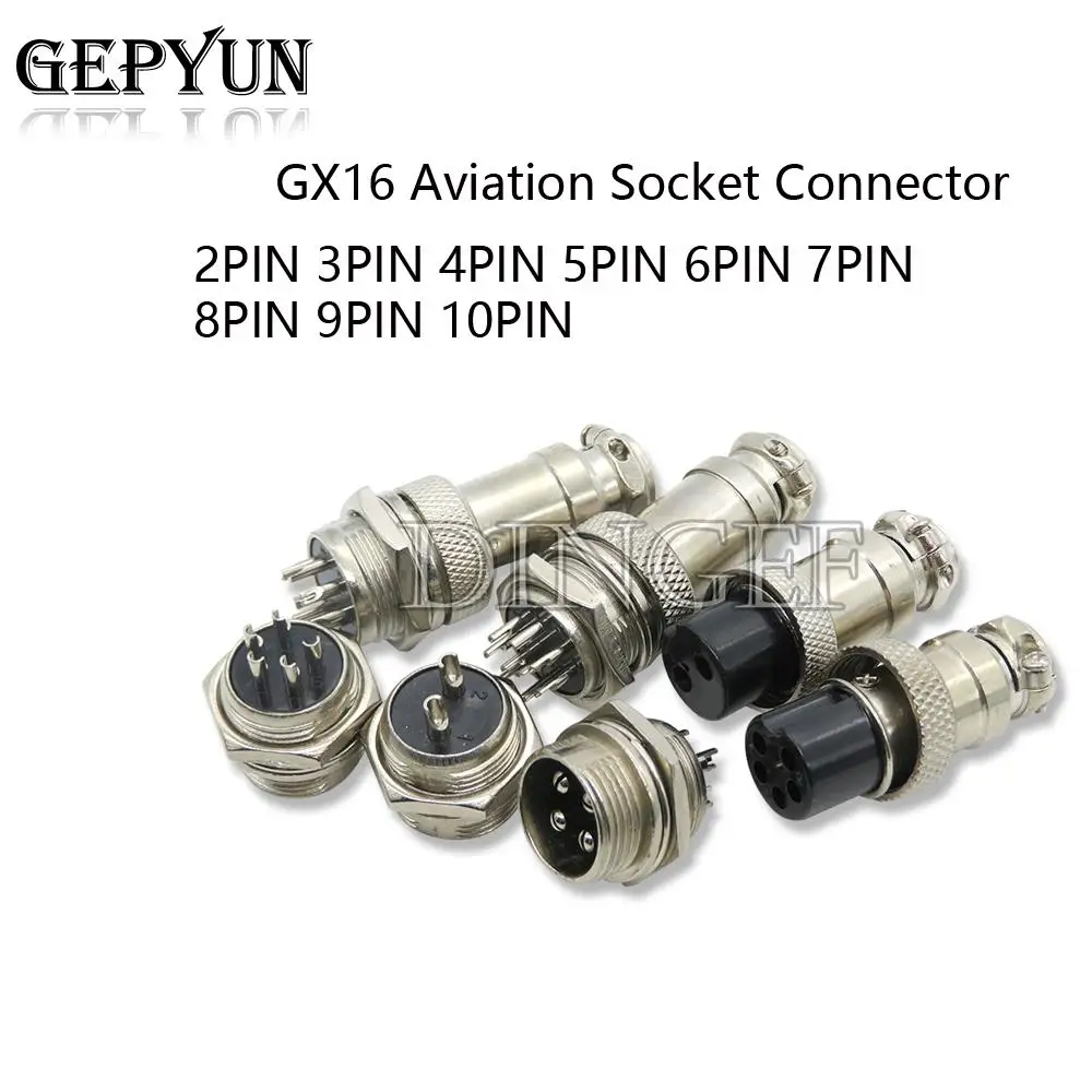 1 Set GX16 Nut TYPE Male & Female Electrical Connector 2/3/4/5/6/7/8/9 ...