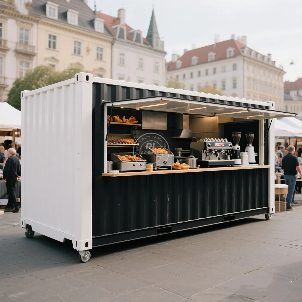 Prefabricated Street Container Shop Restaurant Mobile Kitchen Container ...