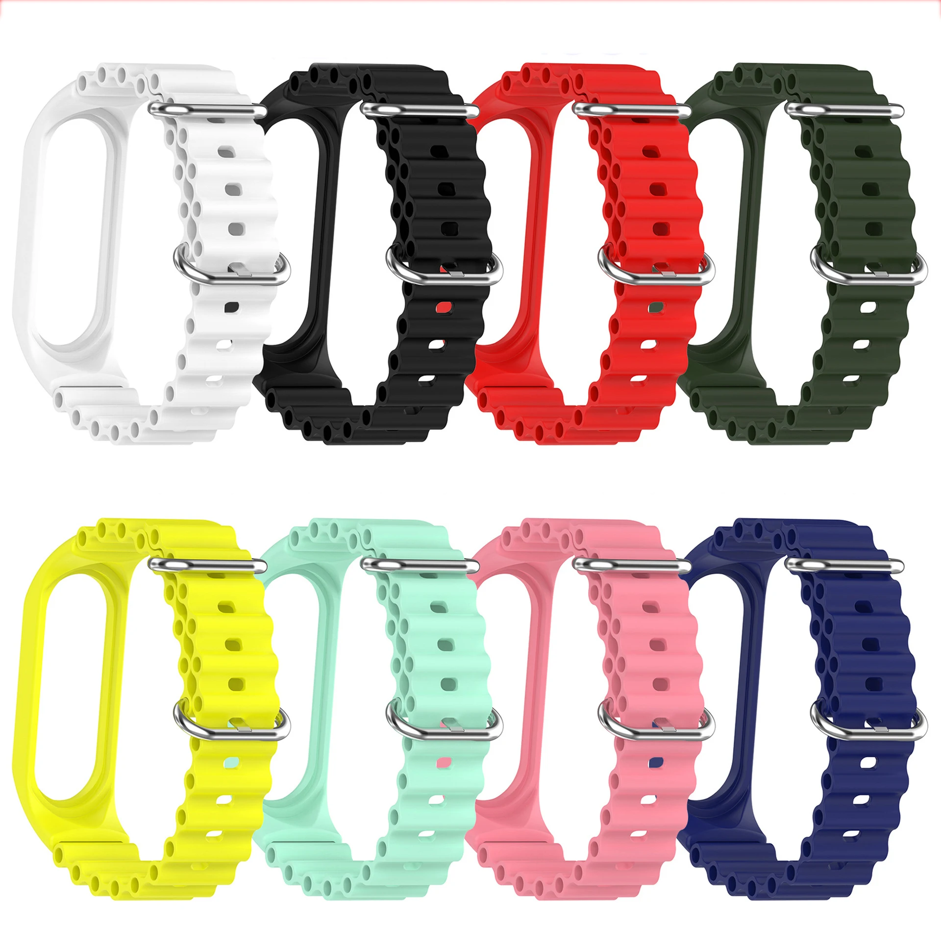 Soft-Silicone-Ocean-Strap-for-Xiaomi-Mi-Band-7-6-5-4-3-Sport-Colorful ...