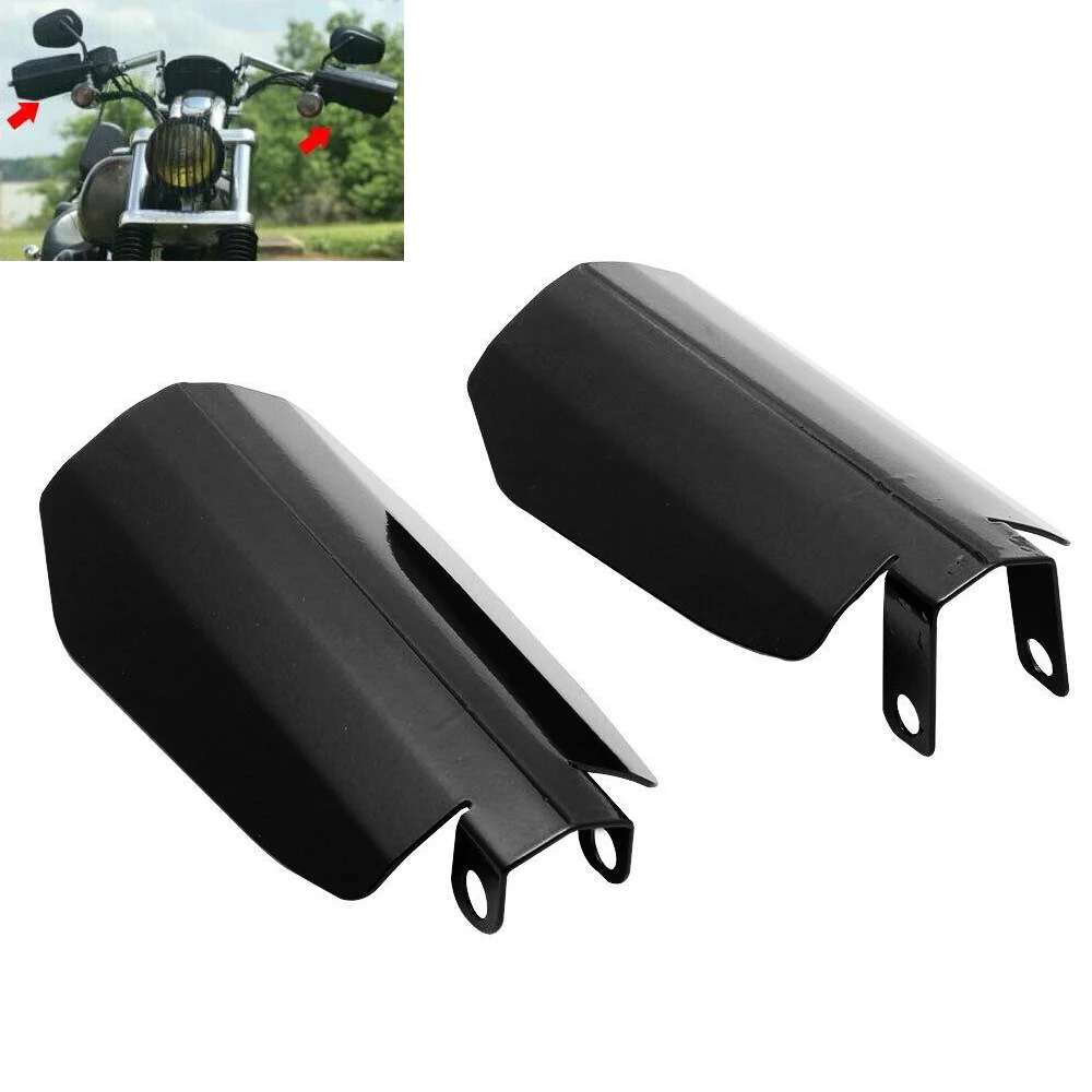 Motorcycle-Gloss-Black-Left-Right-Coffin-Cut-Hand-Guard-Guards ...