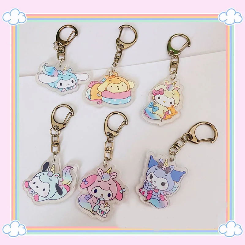 Kawaii-Sanrio-Keychain-Hellokitty-Kuromi-Mymelody-Cinnamoroll-Cartoon ...