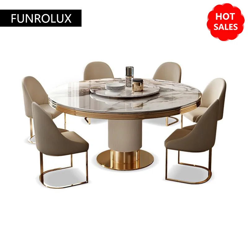 Modern-restaurant-marble-round-dining-table-and-chair-combination ...