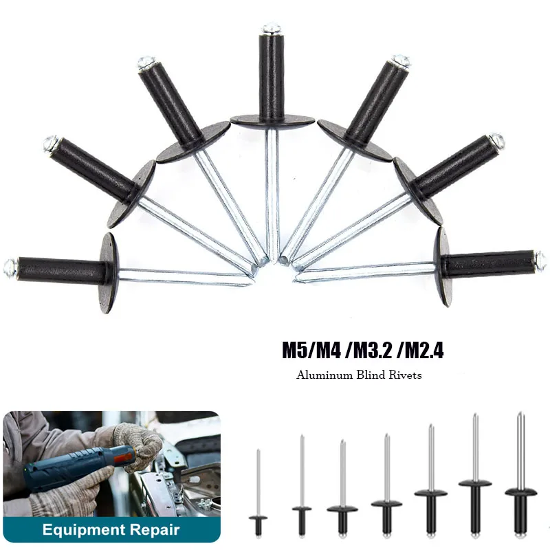 50pcs-M5-M4-M3-2-M2-4-aluminium-steel-large-flange-head-black-blind ...