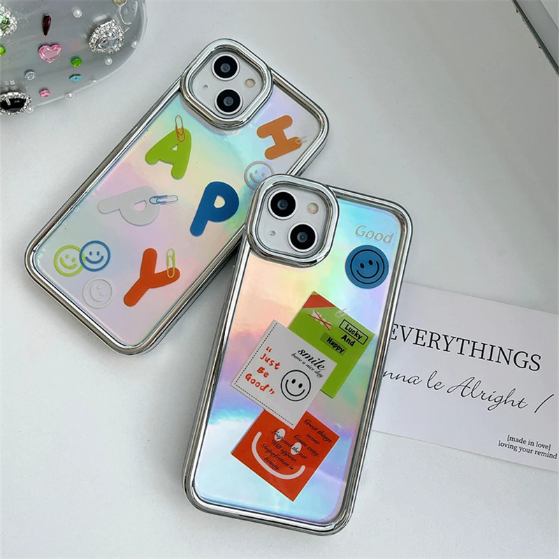 Cute-Colorful-Happy-Letter-Phone-Case-For-iPhone-14-13-12-11-Pro-Max ...
