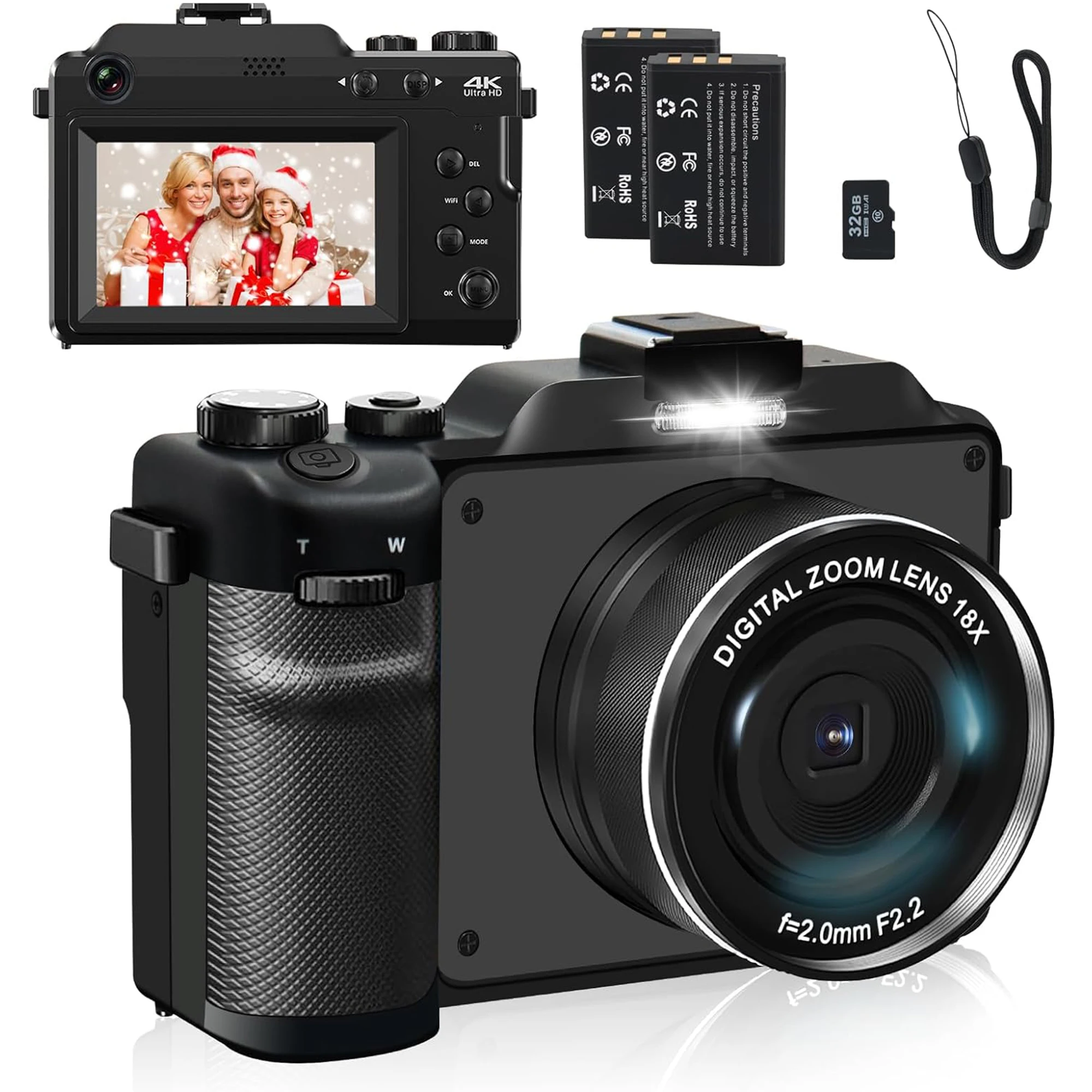 56MP-Digital-Camera-Front-Rear-Dual-Lens-Selfie-4K-Photography ...