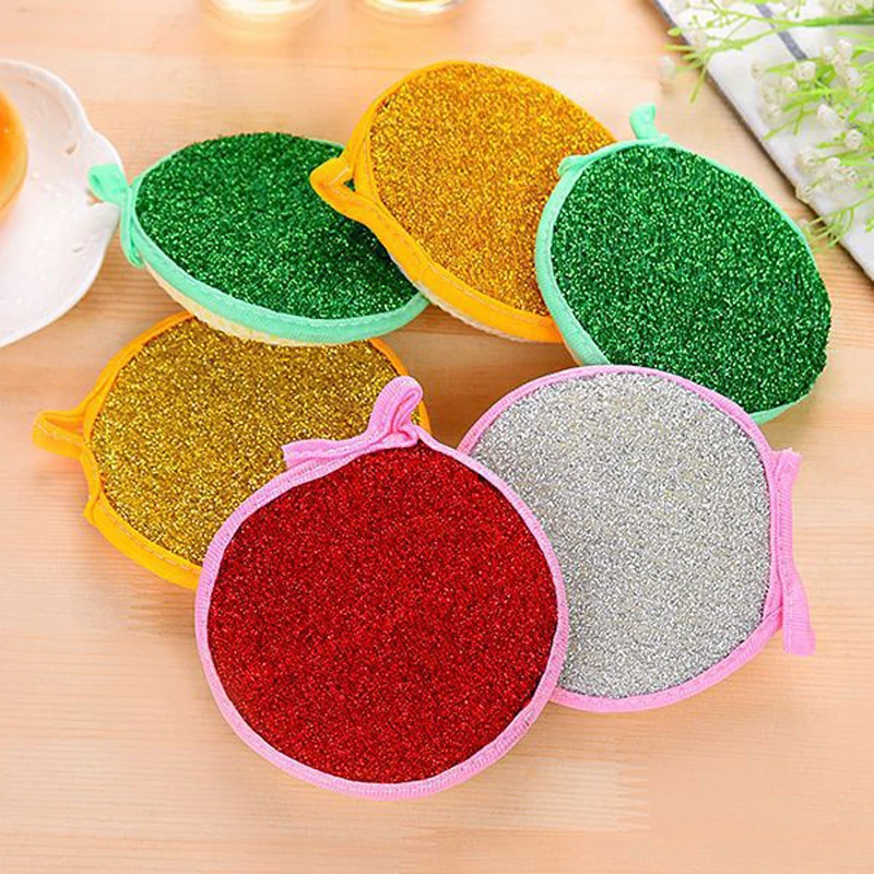 Kitchen Double Sided Scouring Pad Cleaning Nylon Sponge For Washing ...