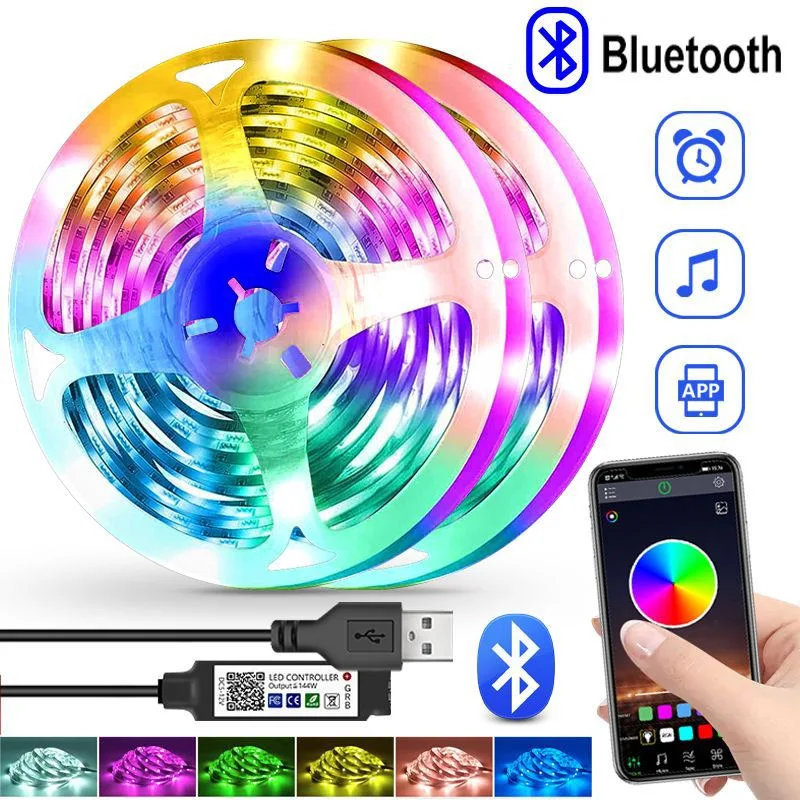 Bluetooth-APP-Control-LED-Strip-Light-Strip-5V-1M-30-RGB-Light-Strip ...