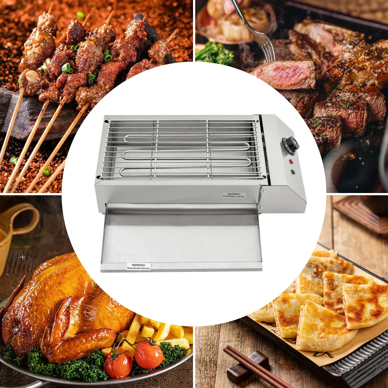 Heat Control Portable Electric Barbecue Grill – Compact Indoor/Outdoor ...