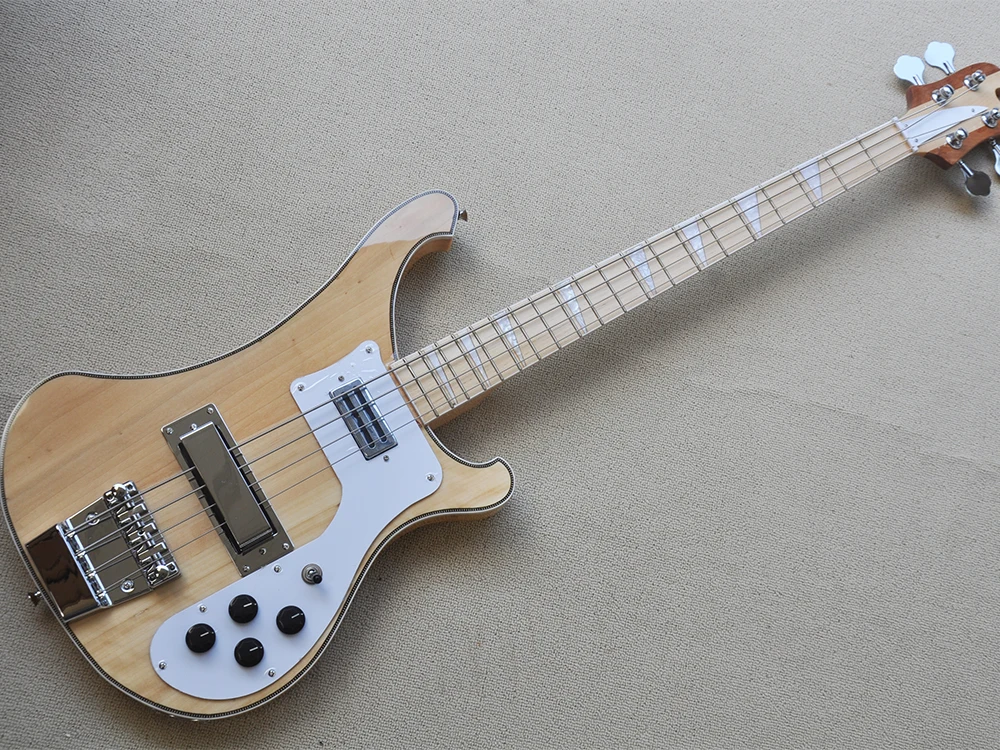 4 Strings Neck-thru-body Electric Bass Guitar With White Pickguard ...