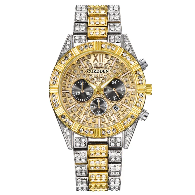 Relojes-de-marca-famosa-para-hombres-reloj-de-cuarzo-dorado-con-fecha ...