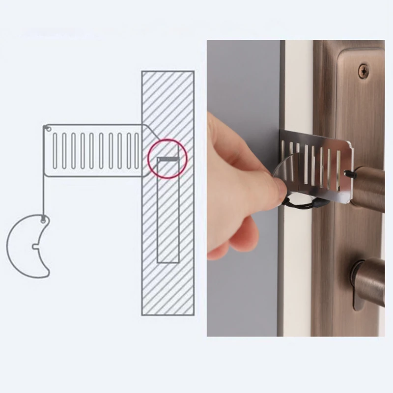 Portable-Door-Lock-Punch-free-Security-Door-Locker-Safety-Latch-Metal ...